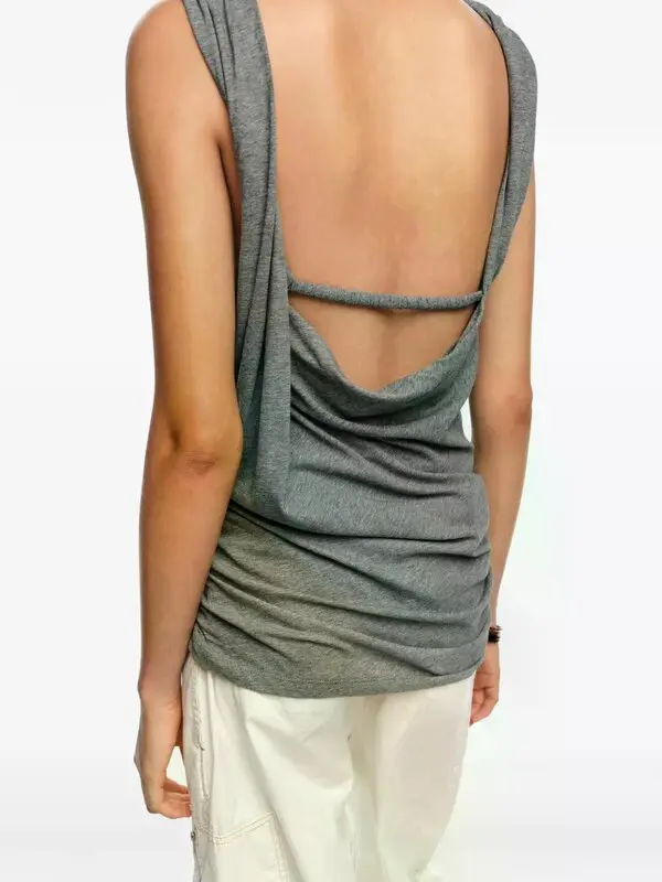 Bimba Y Lola Ruched Backless Tank Top - Grey