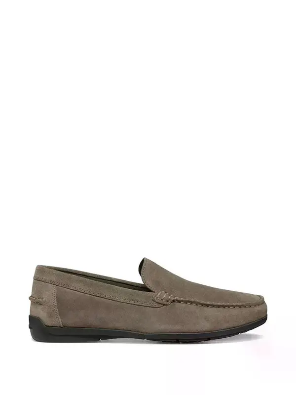 Geox Topstitched Suede Loafers