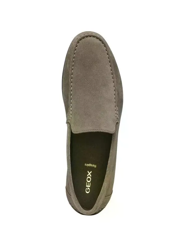 Geox Topstitched Suede Loafers