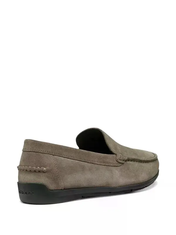 Geox Topstitched Suede Loafers