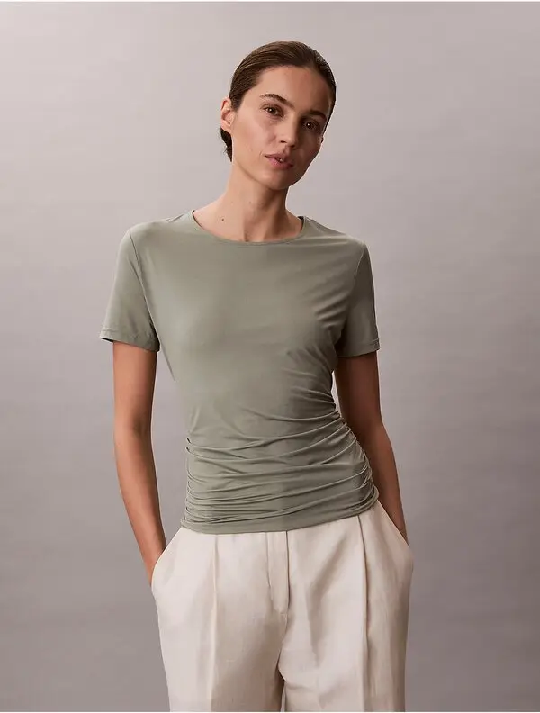 Calvin Klein Ruched Slim T-shirt - Shadow