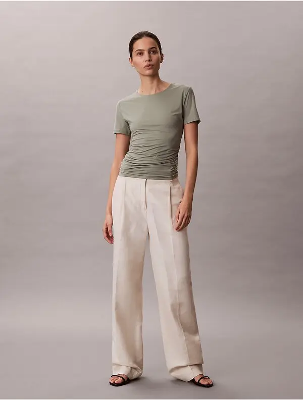 Calvin Klein Ruched Slim T-shirt - Shadow