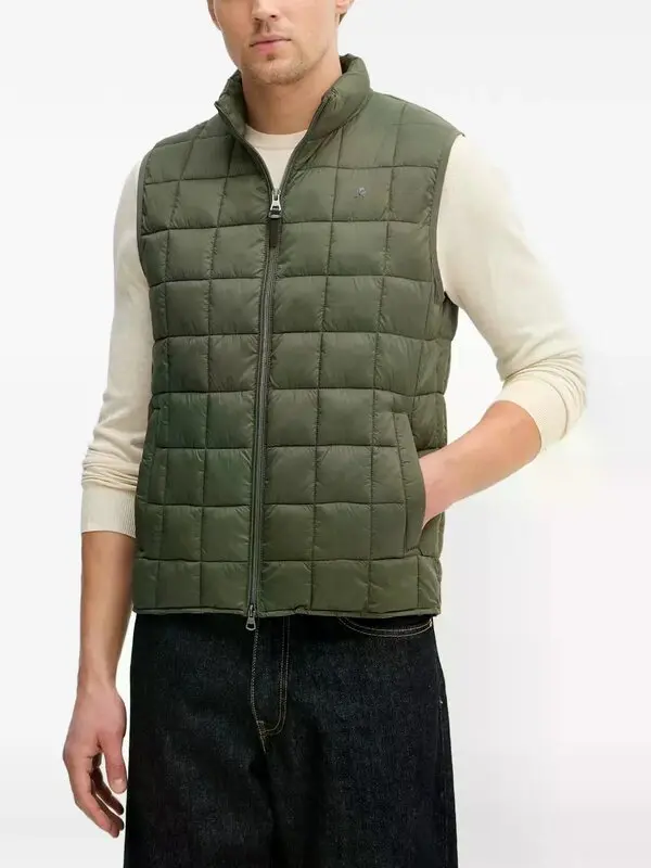 HACKETT Quilted Zip-fastening Gilet - Green