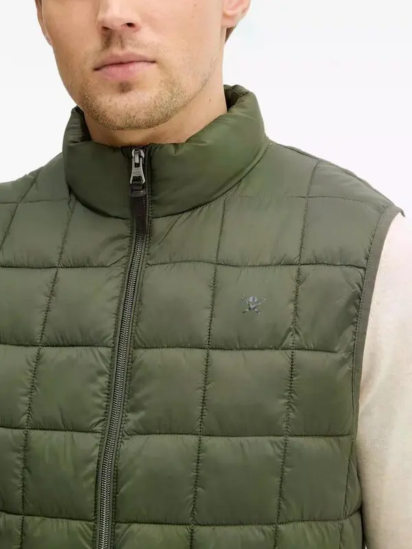 HACKETT Quilted Zip-fastening Gilet - Green