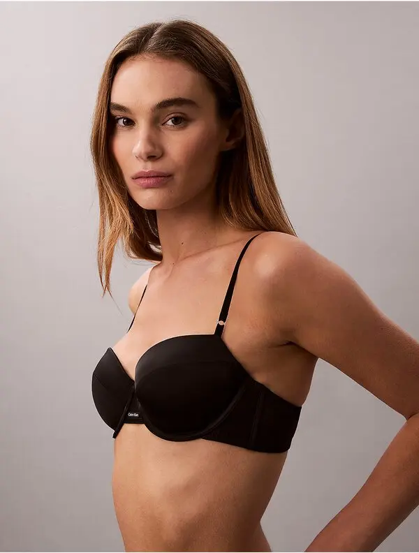 Calvin Klein Signature Satin Lightly Lined Demi Bra - Black