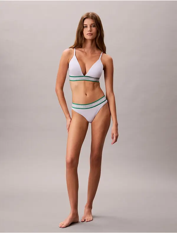 Calvin Klein Icon Cotton Modal Stripe Thong - Heavenly Iris