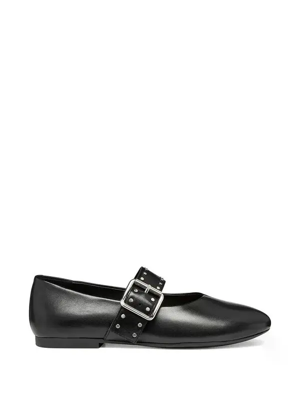 Geox Palmaria Buckle Studded Ballet Flats - Black