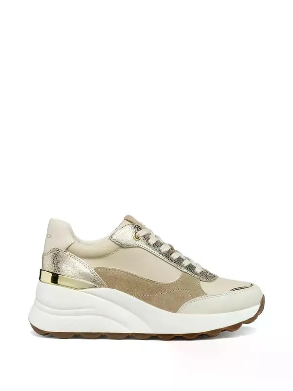 Geox Spherica Ec13 Metallic Panelled Sneakers - Neutrals