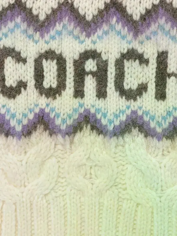 COACH Cable-knit Geometric Scarf