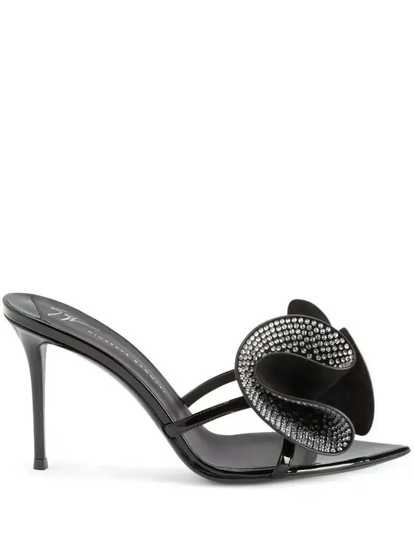 GIUSEPPE ZANOTTI Intriigo Charmante 105mm Leather Sandals - Black