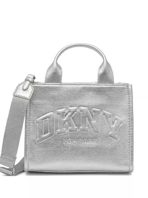 Dkny Metallic-effect Tote Bag - Silver