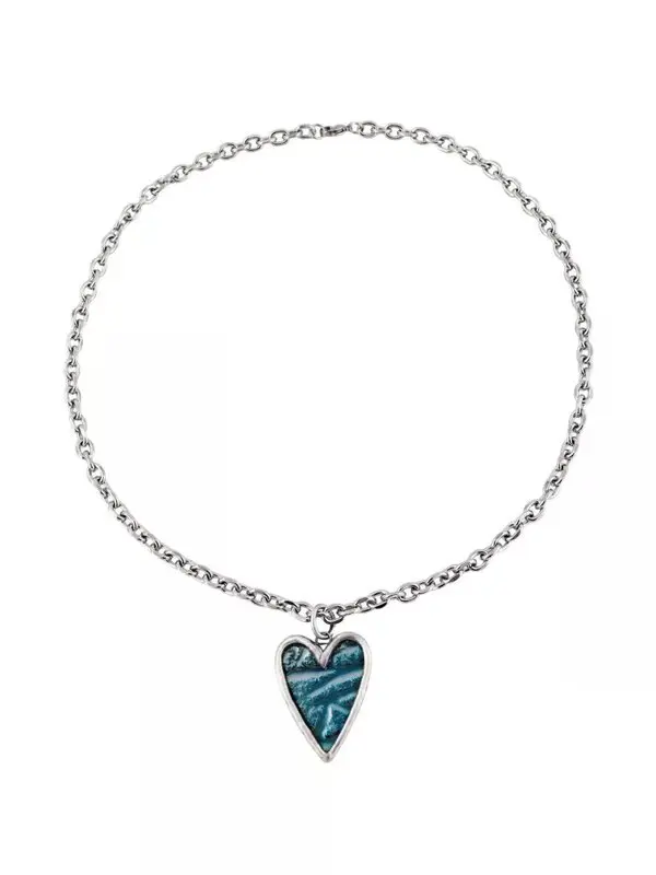 POISON DROP LAB Icy Heart Volumetric Pendant Necklace - Silver