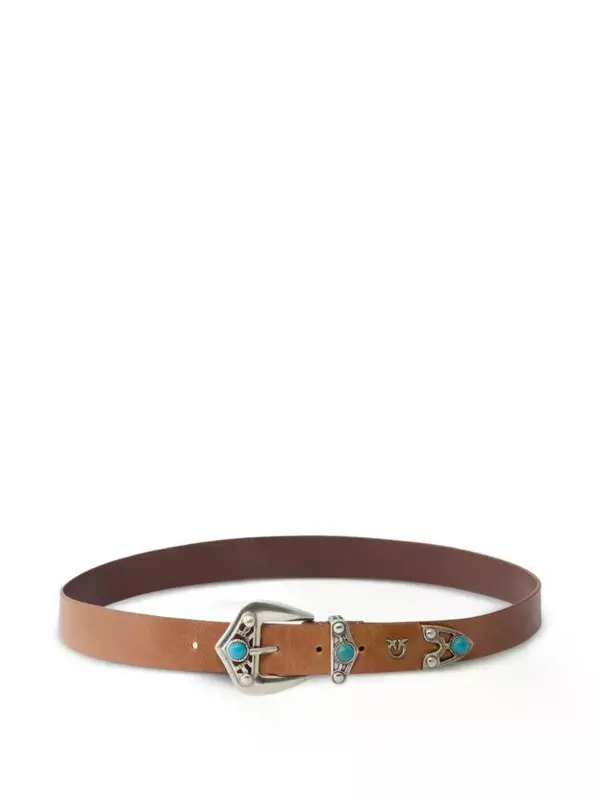 Pinko Buckled Leather Belt - Brown