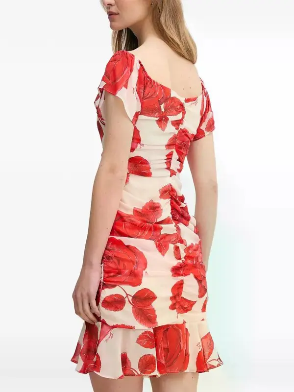 GAUDI Floral-print Ruched Mini Dress