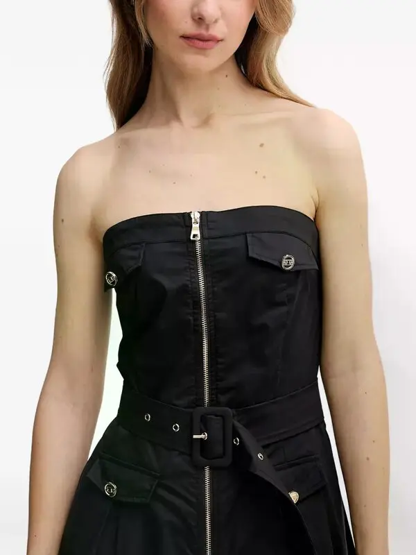 GAUDI Belted Zip-up Midi Dress