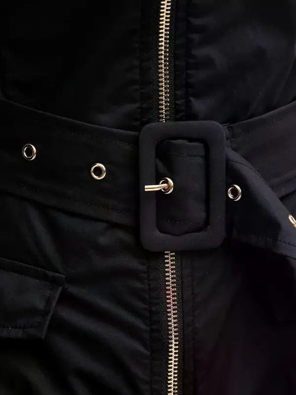 GAUDI Belted Zip-up Midi Dress