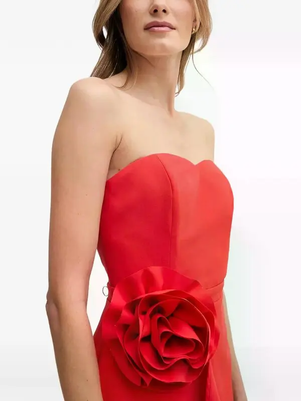 GAUDI Strapless Flower-detail Mini Dress