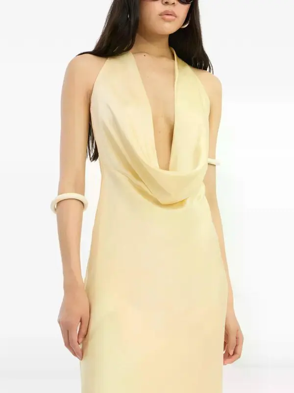 ROTATE BY BIRGER CHRISTENSEN Chiffon Halter Maxi Dress - Yellow