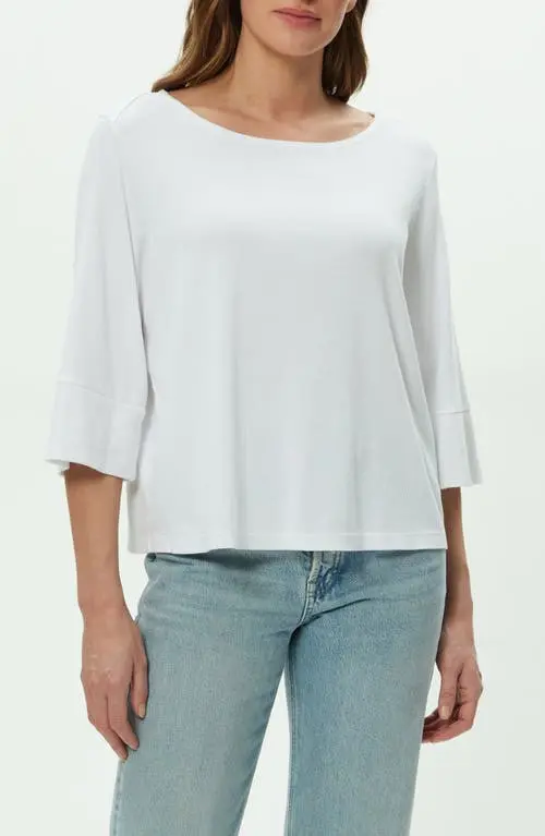 Michael Stars Rosalynn Boat Neck Knit Top - White