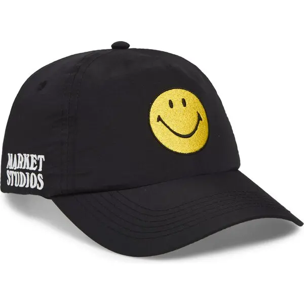 MARKET Smiley® Patch Snapback Cap - Black