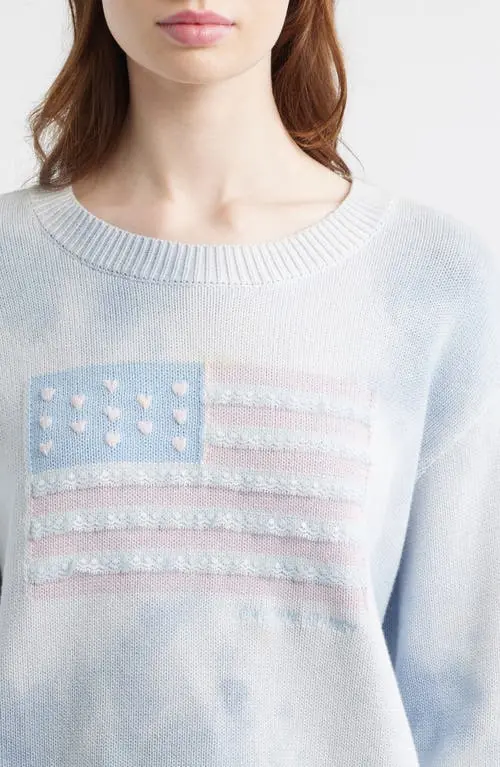 LoveShackFancy Lace Flag Detail Cotton Sweater