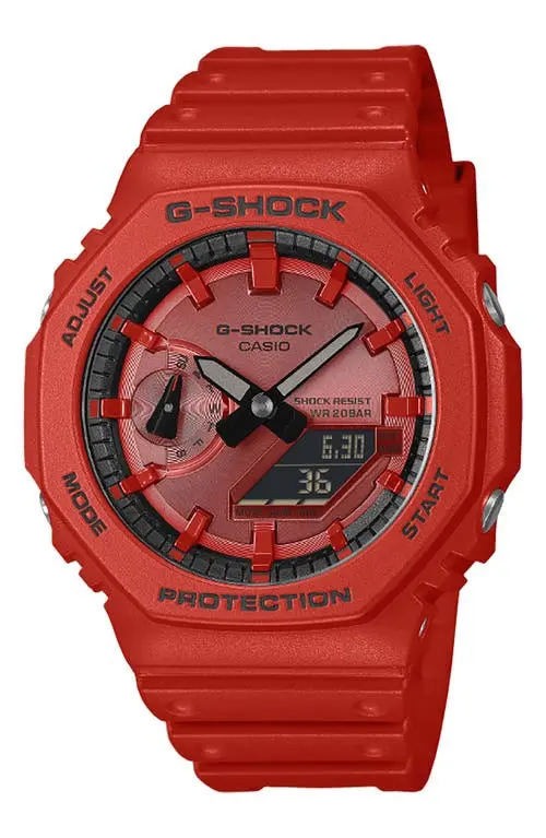 G-Shock 5600 Series Ga2100rrb-4a Ana-digi Resin Strap Watch - Red