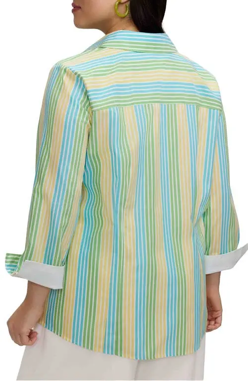 Foxcroft Taylor Stripe Cotton Button-up Shirt
