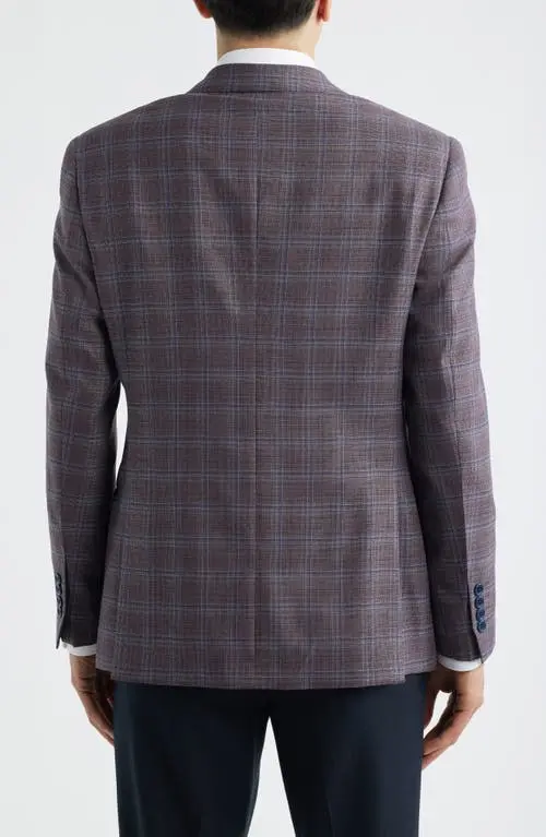 Emporio Armani Plaid Virgin Wool Sport Coat - Plum