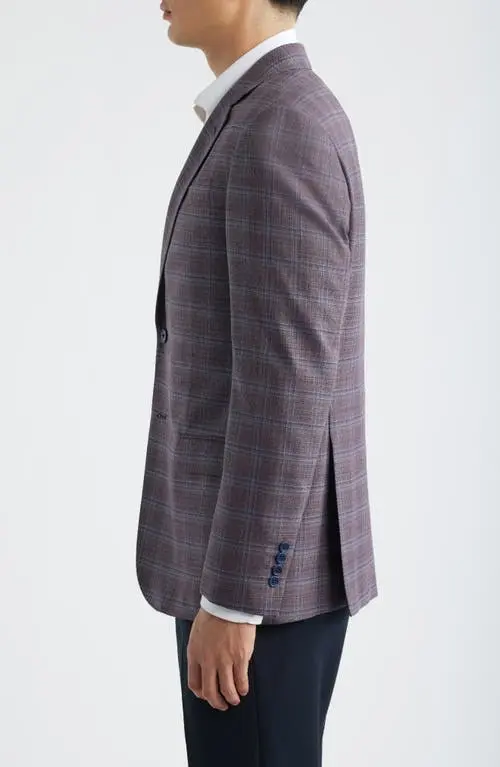 Emporio Armani Plaid Virgin Wool Sport Coat - Plum