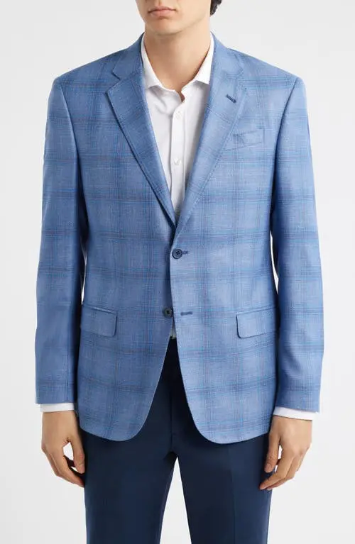 Emporio Armani Plaid Virgin Wool-blend Sport Coat - Blue