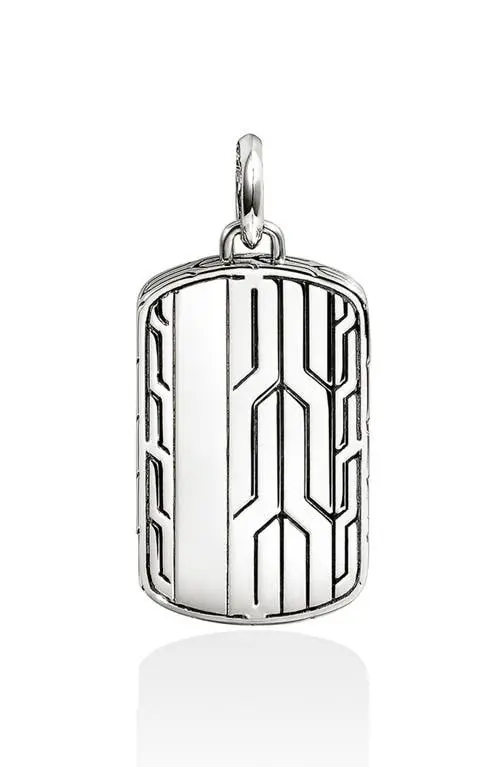 John Hardy Icon 50 Tag Sterling Pendant - Silver