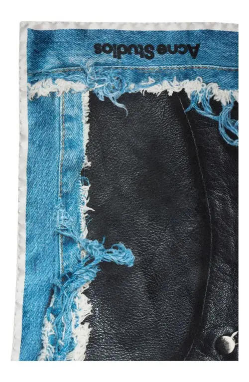 Acne Studios Vasco Denim Skeleton Trompe L'oeil Silk Scarf