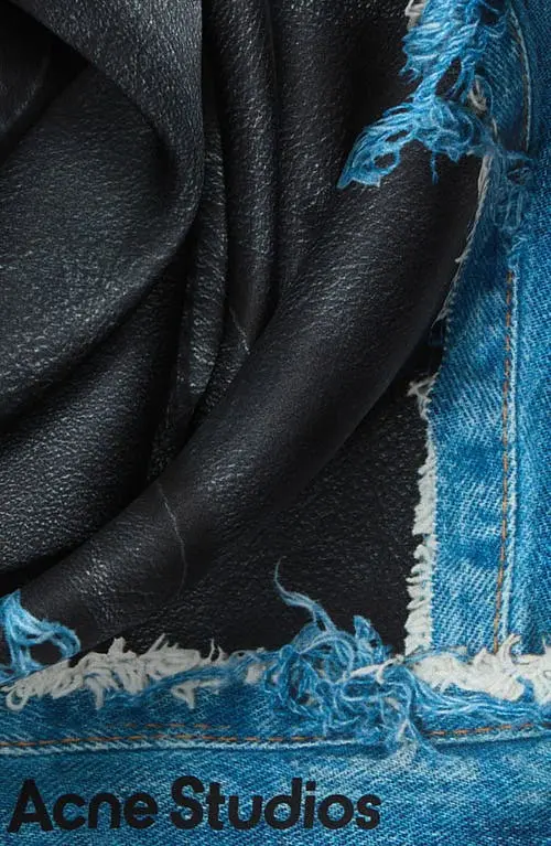 Acne Studios Vasco Denim Skeleton Trompe L'oeil Silk Scarf