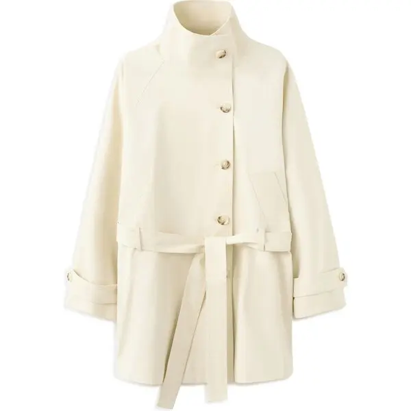 Mango Funnel Neck Belted Trench Coat - Ecru