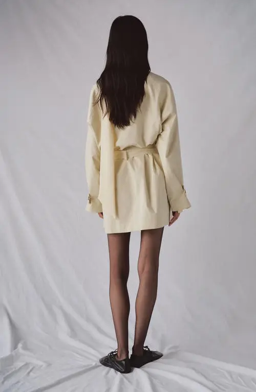 Mango Funnel Neck Belted Trench Coat - Ecru