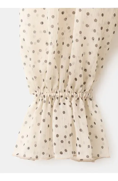 Mango Polka Dot Tie Neck Top