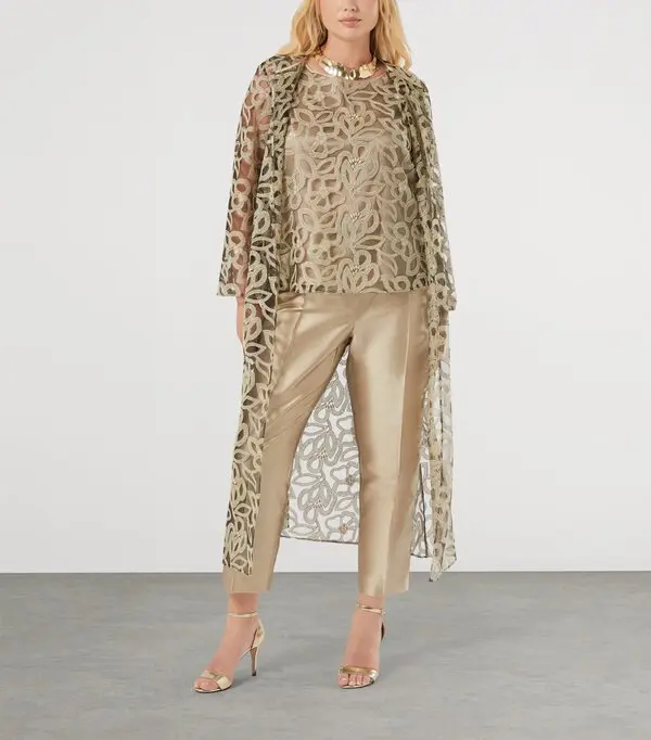 Marina Rinaldi Elegante Tulle Embroidered Blouse