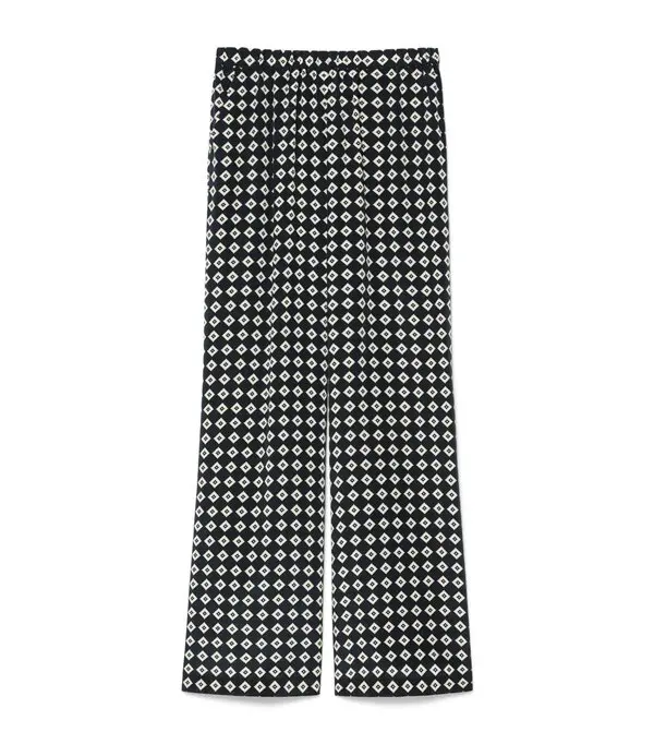 Marina Rinaldi Printed Silk Wide Leg Trousers