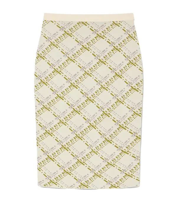 Marina Rinaldi Jacquard Knit Midi Skirt - White