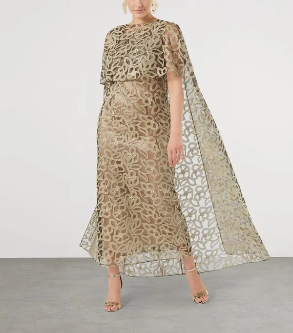 Marina Rinaldi Tulle Embroidered Cape