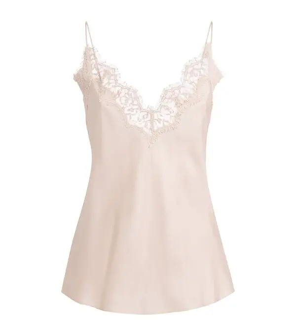 RÓHE Silk Lace Cami Top - Rose Gold