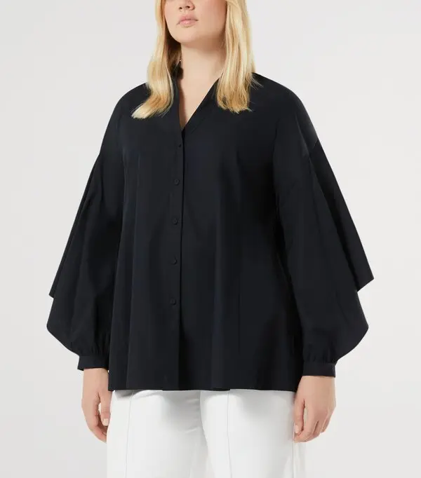 Marina Rinaldi Cotton V-neck Blouse