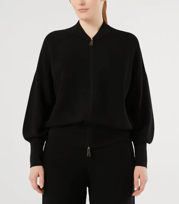 Marina Rinaldi Zip-up Bomber Cardigan