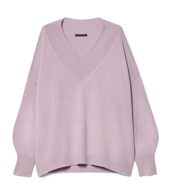 Marina Rinaldi Cashmere V-neck Sweater - Purple