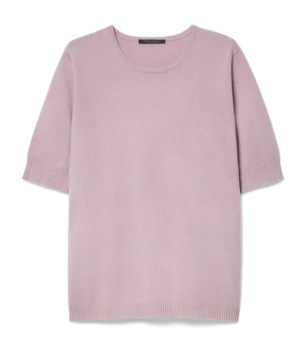 Marina Rinaldi Cashmere Short-sleeve Sweater - Purple