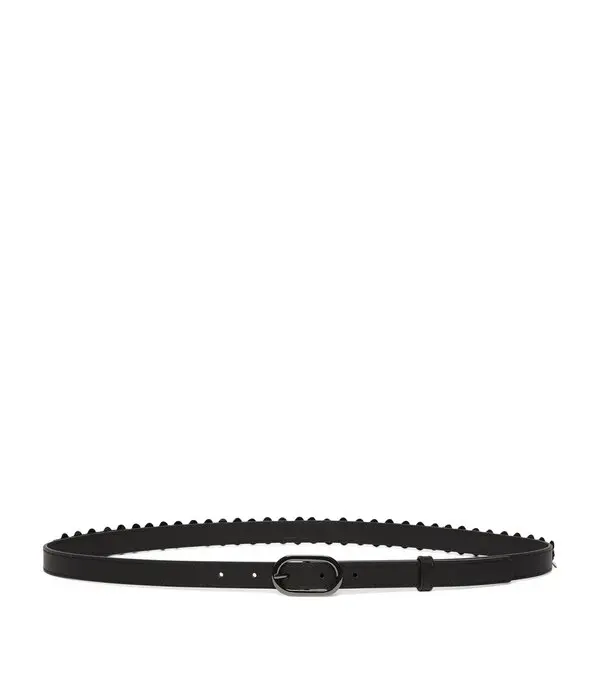 Marina Rinaldi Leather Embellished Belt - Black