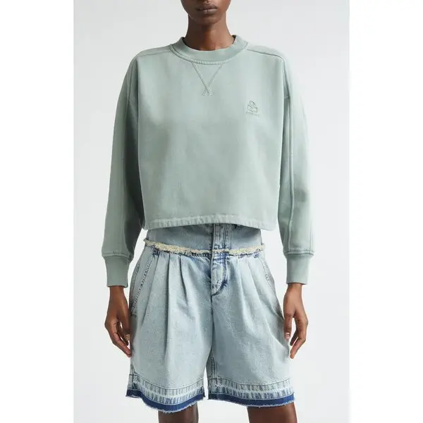 Isabel Marant Étoile Sunny Logo Embroidered Sweatshirt - Sage