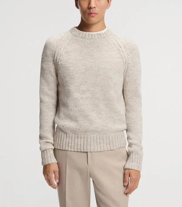 BOSS Cashmere-wool Tweed-effect Sweater