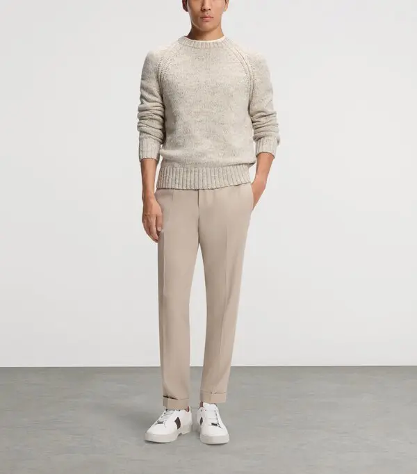 BOSS Cashmere-wool Tweed-effect Sweater