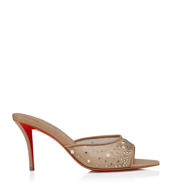 CHRISTIAN LOUBOUTIN Miss Z Embellished Mules 80 - Nude